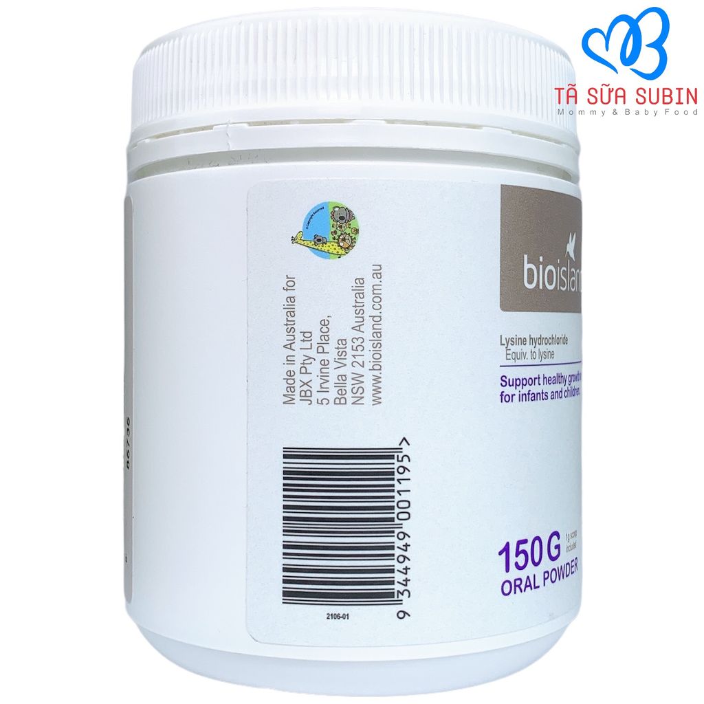Bột Lysine Bio island Lysine Starter for Kids Úc 150gr – Tã Sữa SuBin