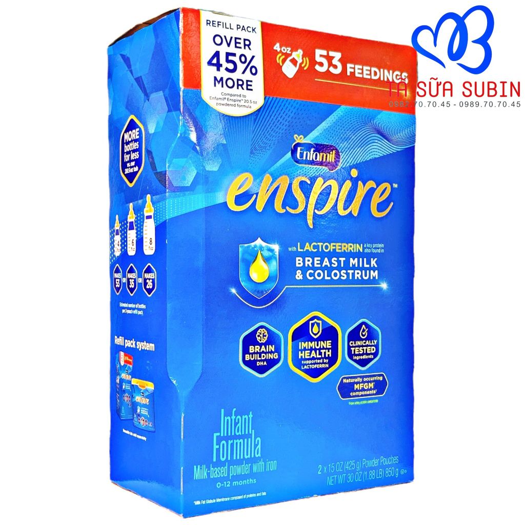 Sữa Enfamil Enspire Infant Formula Non GMO Mỹ 850gr – Tã Sữa SuBin