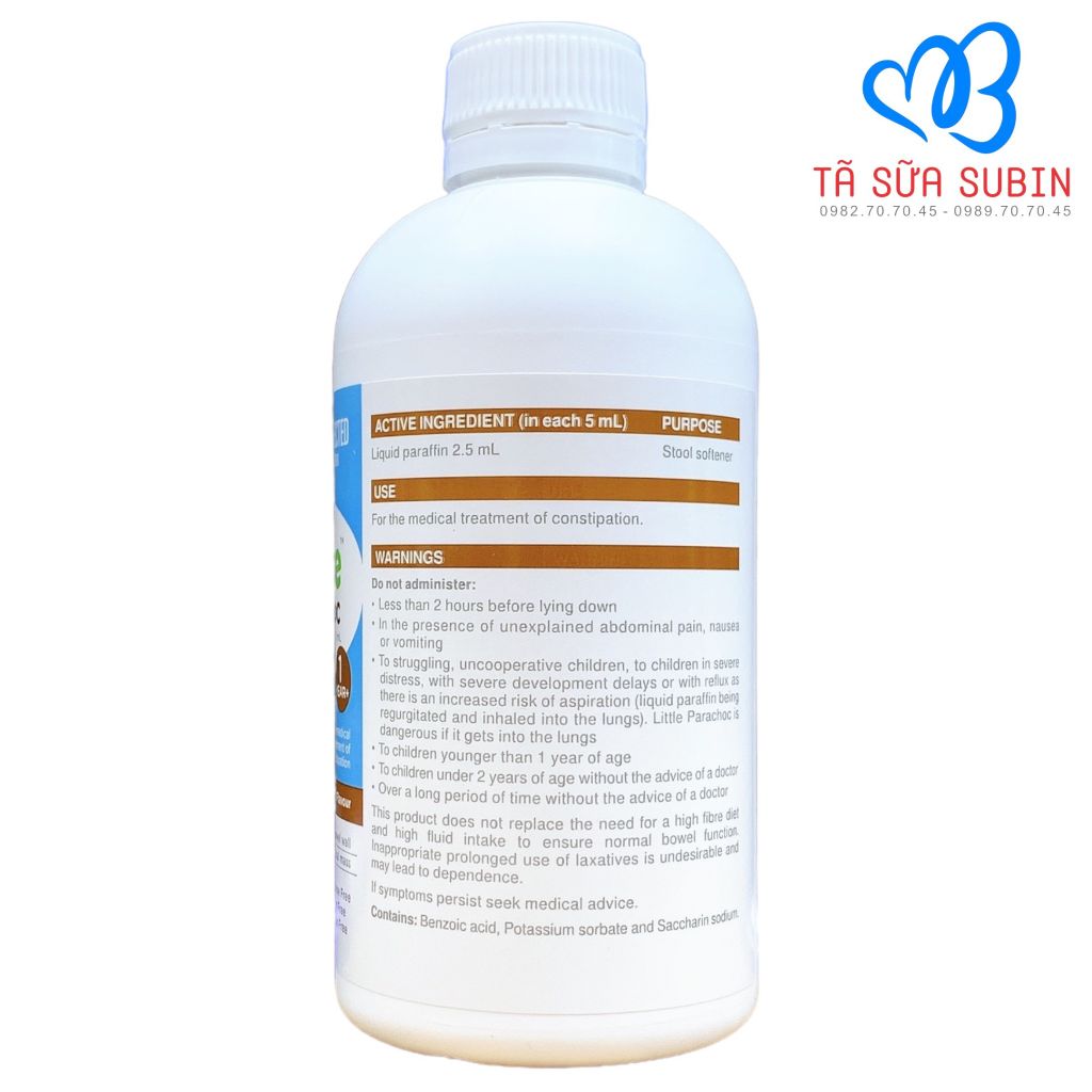 Siro trị táo bón Parachoc Úc 400ml cho bé từ 1 tuổi – Tã Sữa SuBin