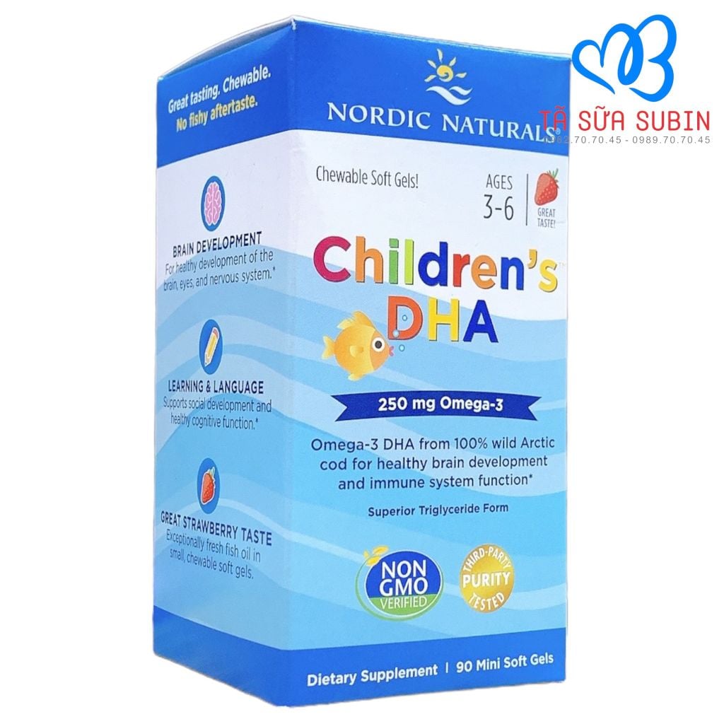 Viên nhai bổ sung DHA Children's DHA Omega3 225mg Nordic Naturals Mỹ ...