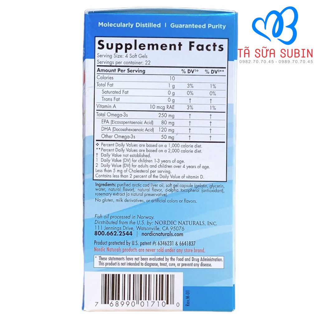 Viên nhai bổ sung DHA Children's DHA Omega3 225mg Nordic Naturals Mỹ ...
