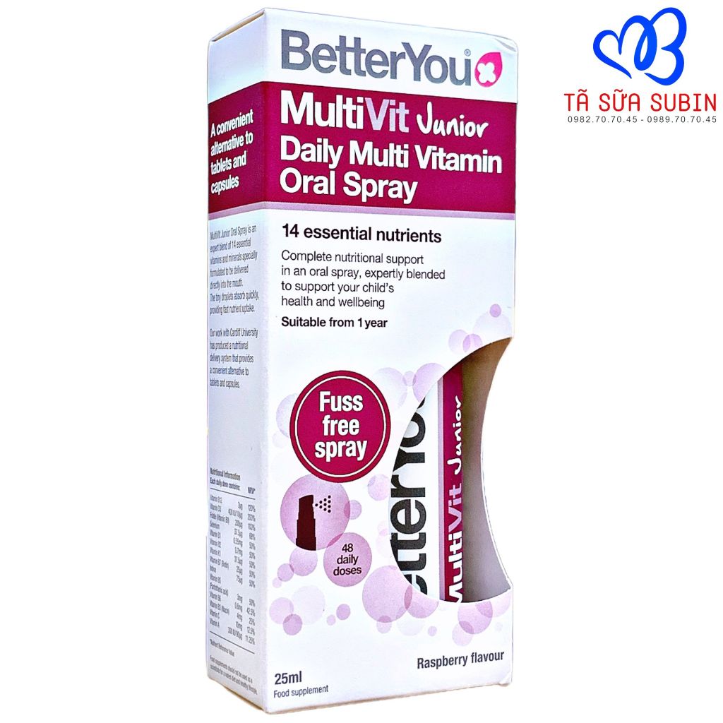 Vitamin Tổng Hợp BetterYou MultiVit Oral Spay Anh 25ml Dạng xịt – Tã ...