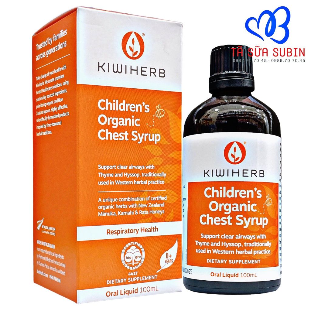 Siro Trị Ho Long đờm Children's Organic Chest Syrup Kiwiherb Úc 100ml ...