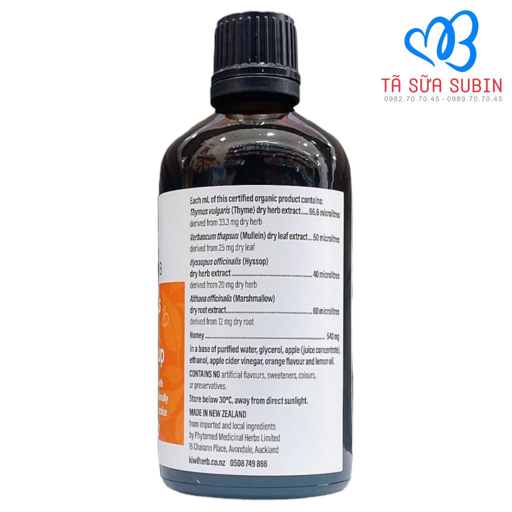 Siro Trị Ho Long đờm Children's Organic Chest Syrup Kiwiherb Úc 100ml ...