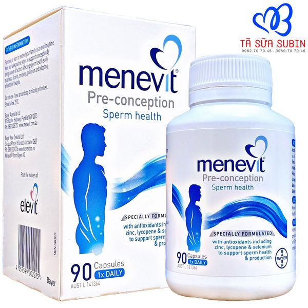 Thuốc Menevit Tăng Chất Lượng Tinh Trùng Úc 90 Viên Dành cho đàn ông ...