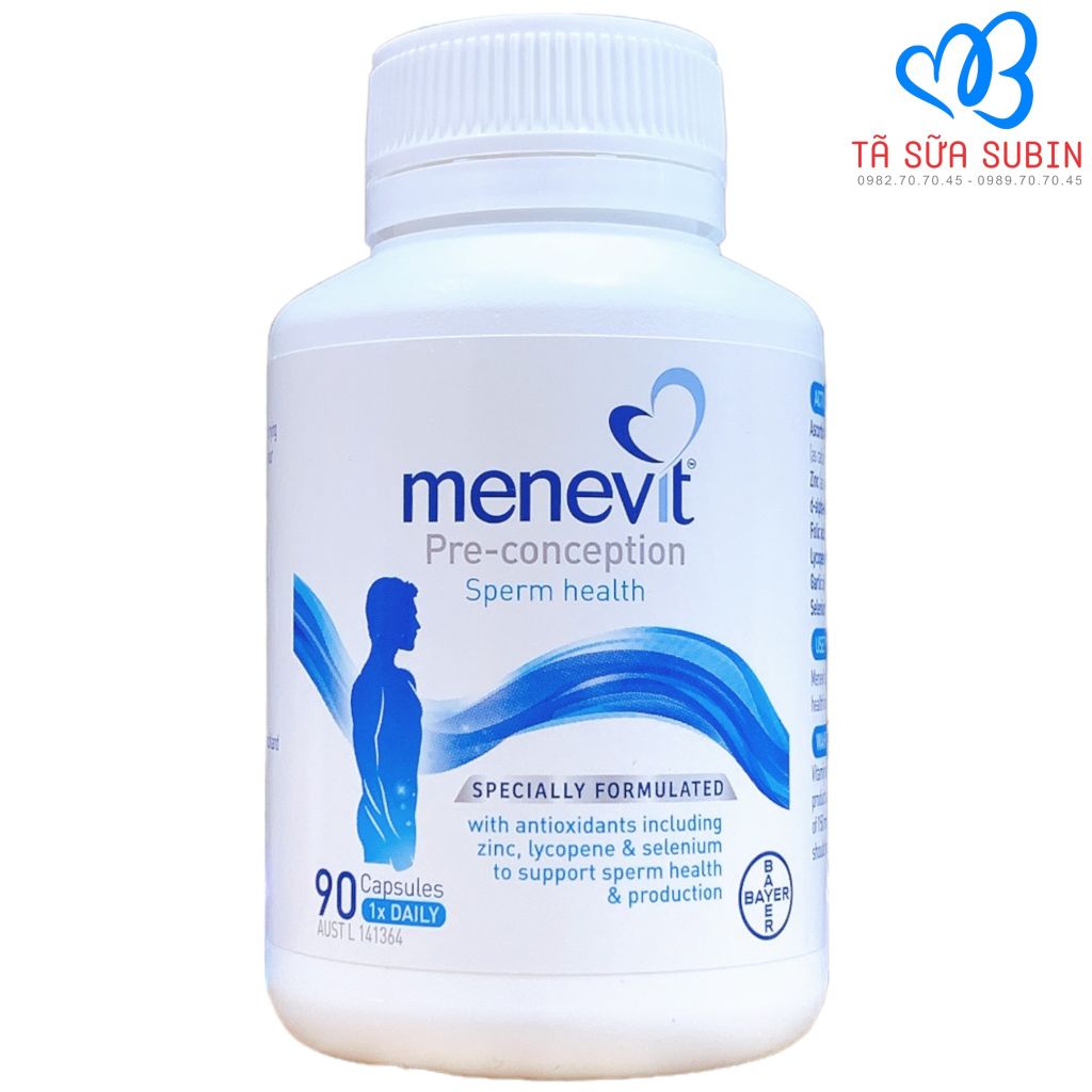 Thuốc Menevit Tăng Chất Lượng Tinh Trùng Úc 90 Viên Dành cho đàn ông ...