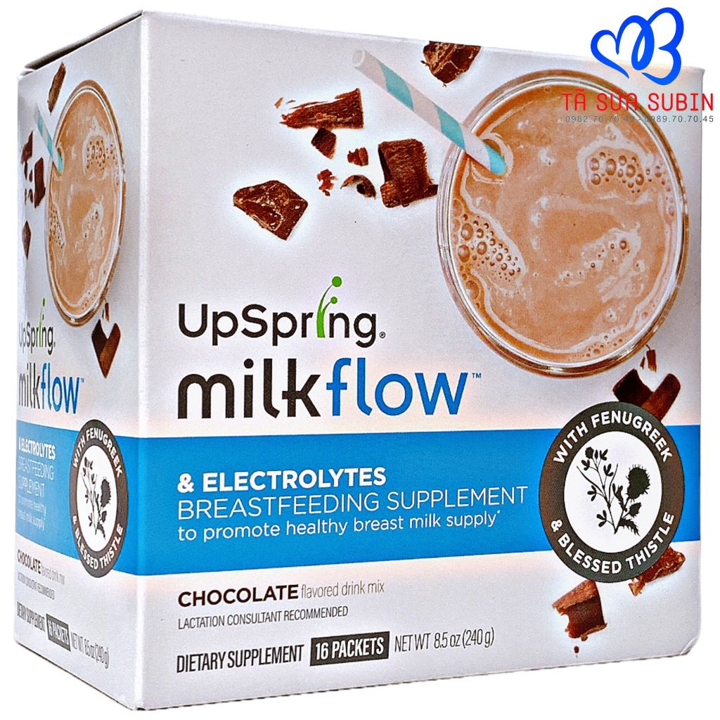 Trà Lợi Sữa UpSpring MilkFlow Mỹ 180gr Vị Socola – Tã Sữa SuBin