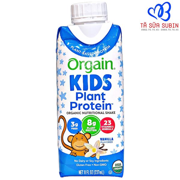 Sữa Orgain Kids Protein Organic Mỹ 244ml Vị Vani – Tã Sữa SuBin