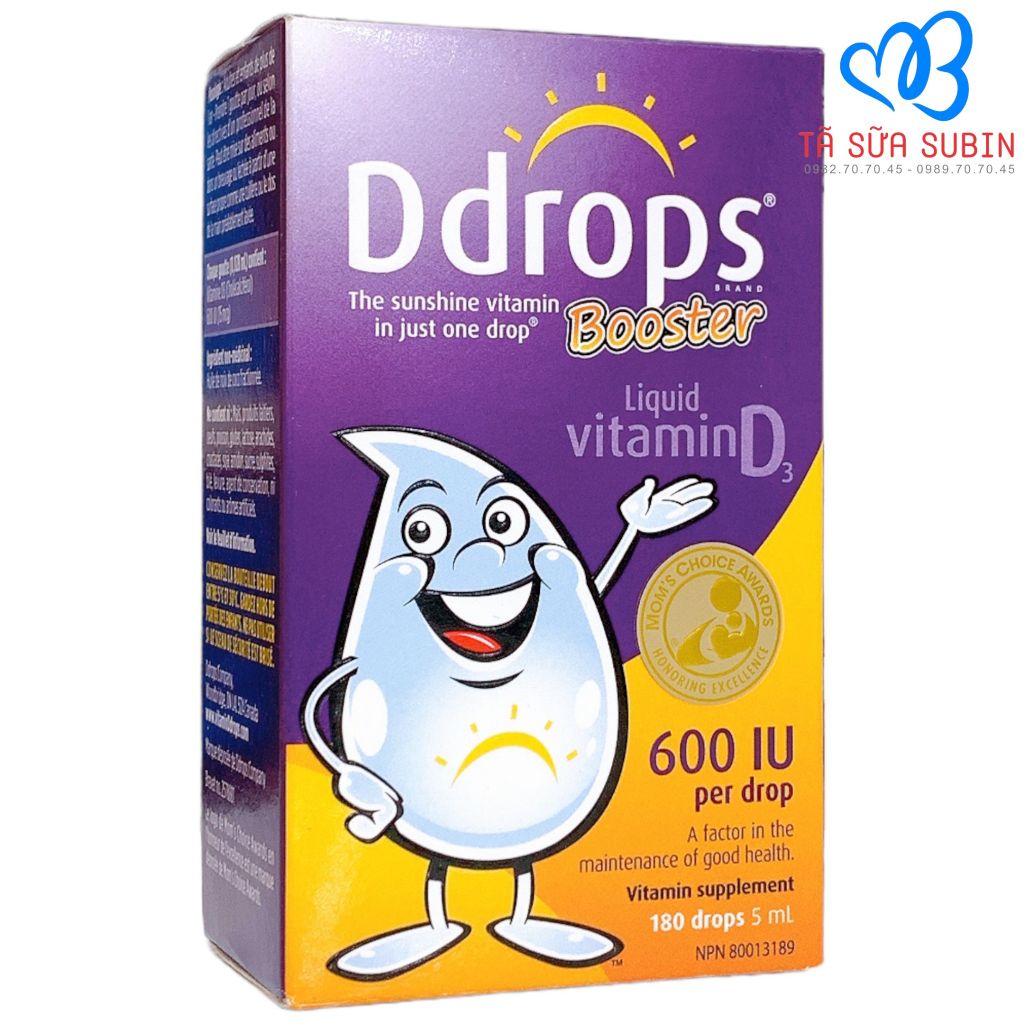 Vitamin D3 Ddrops Booster 600IU Mỹ 5ml cho trẻ 1 tuổi – Tã Sữa SuBin