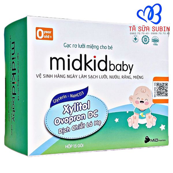 Gạc Rơ Lưỡi, Lau Răng Midkid Baby Nhật Bản 15 Gói – Tã Sữa SuBin