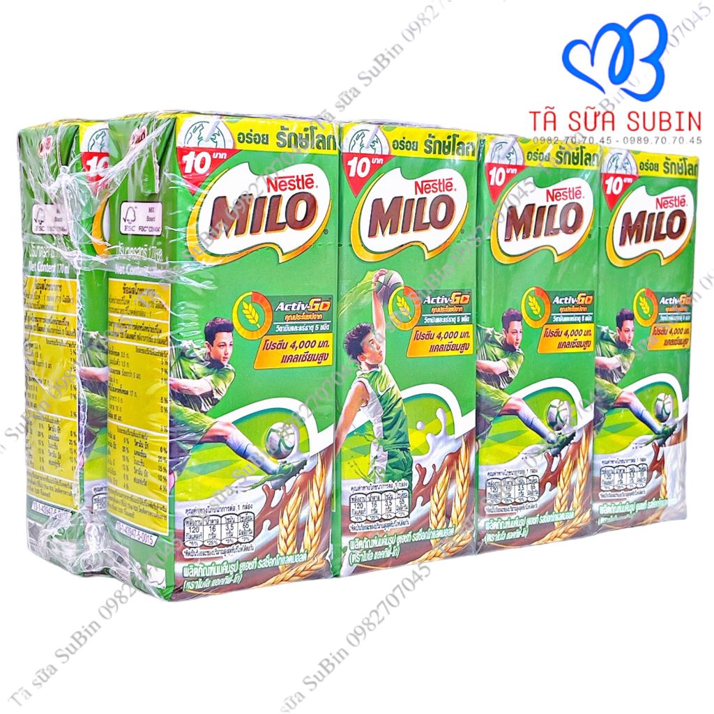 Lốc 8 hộp Sữa Milo Thái 180ml – Tã Sữa SuBin