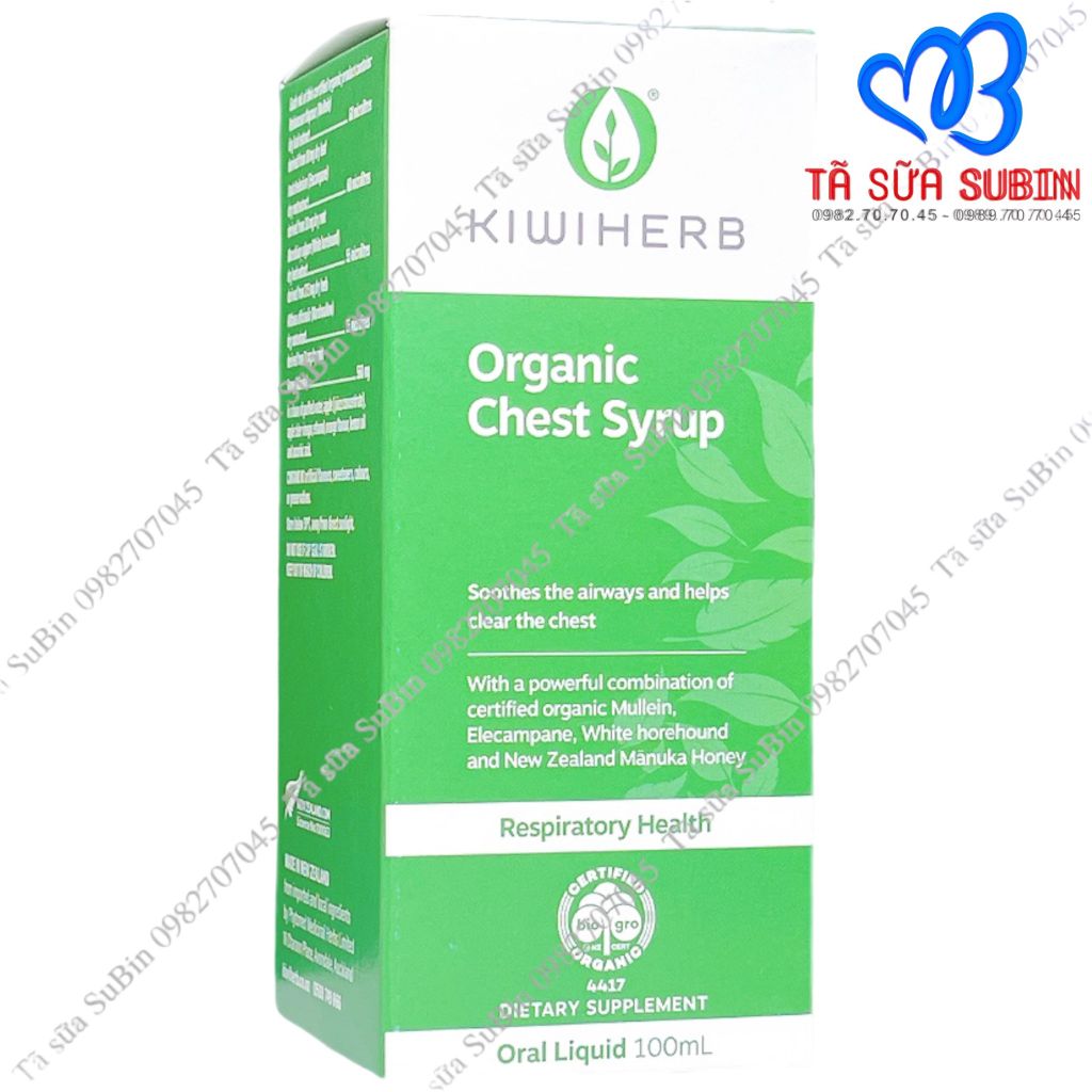 Siro Trị Ho, Long Đờm Organic Chest Syrup Kiwiherb New Zealand 100ml M ...