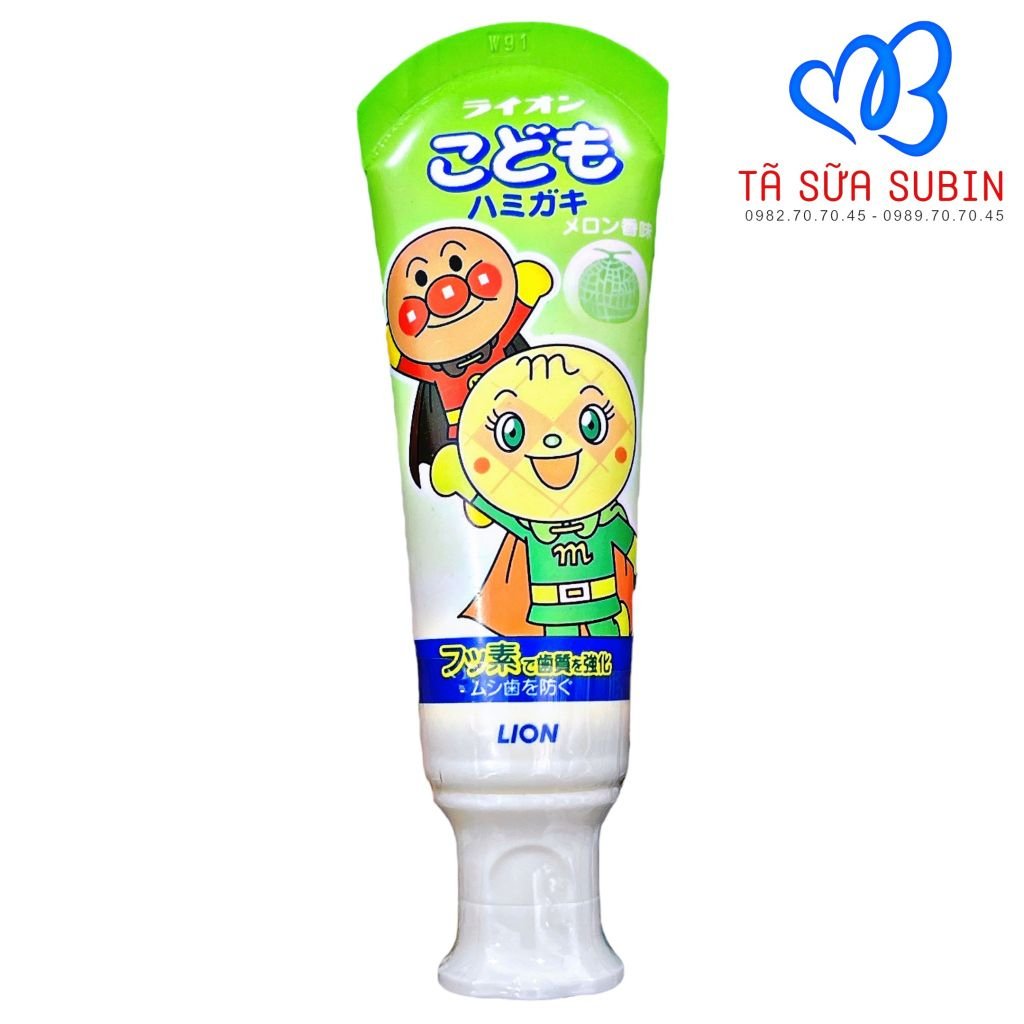 Kem đánh răng trẻ em LION Nhật 40g vị dưa lưới – Tã Sữa SuBin