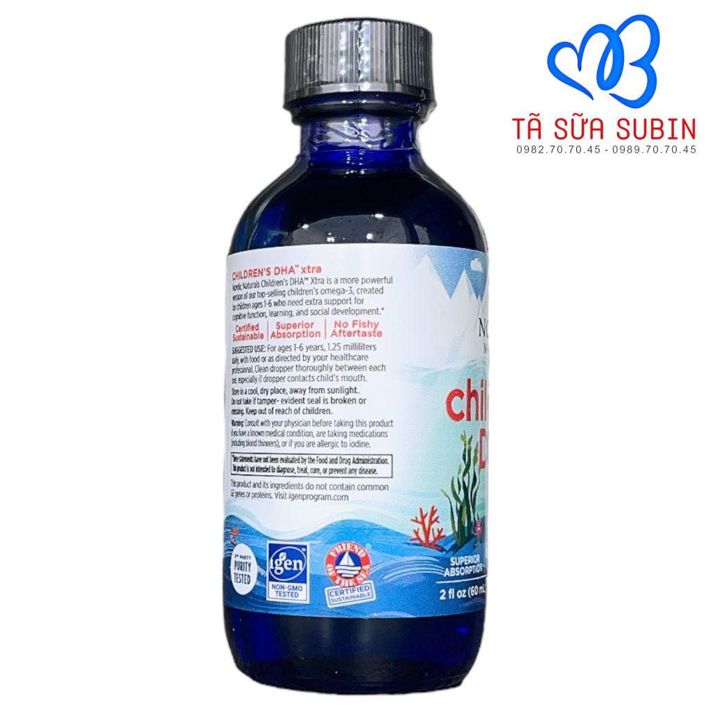 DHA Nordic Naturals Children's DHA xtra Mỹ 800mg (1-6 tuổi) – Tã Sữa SuBin