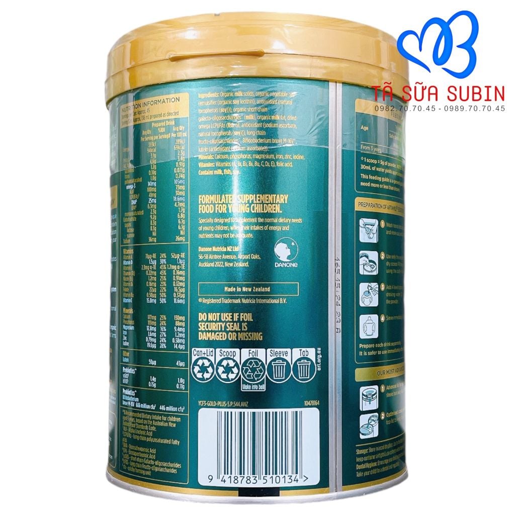 Sữa Aptamil Essensis Organic A2 Protein Milk Úc 900gr Số 4 Trên 3 Tuổi – Tã Sữa SuBin