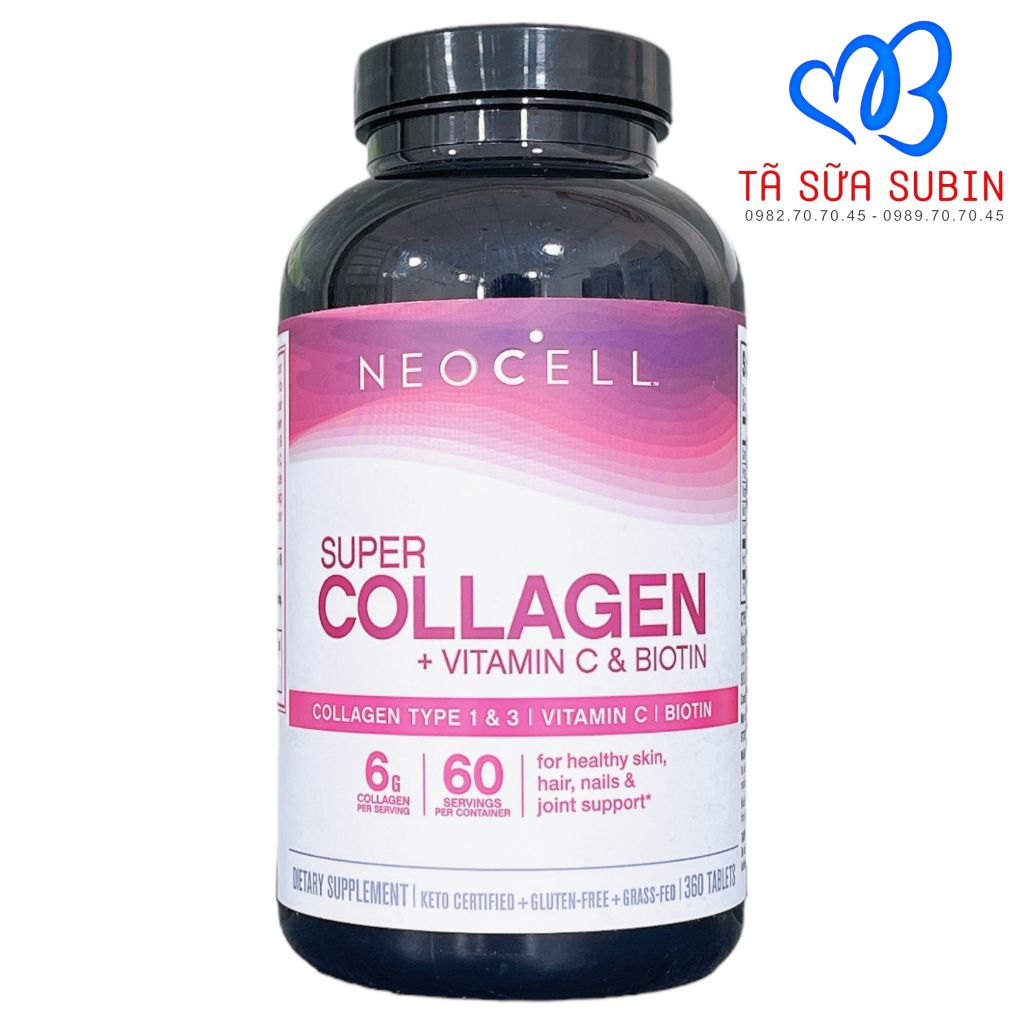 Neocell Super Collagen + Vitamin C & Biotin Mỹ 360 viên – Tã Sữa SuBin