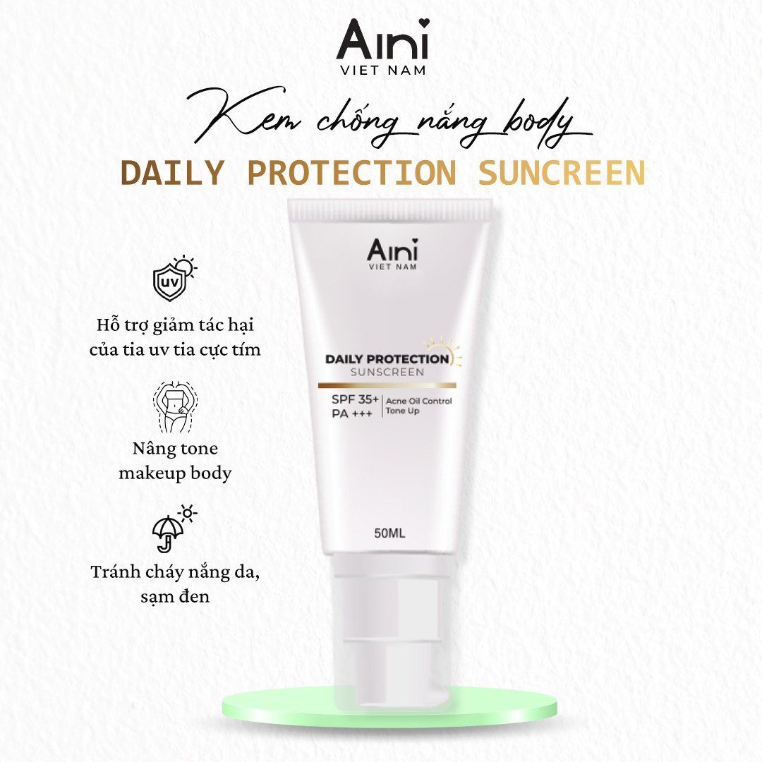 Kem chống nắng nâng tông khô thoáng dành cho body Aini Daily Protectio ...