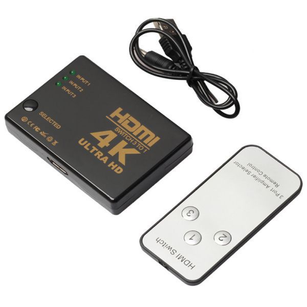 Bộ chuyển đổi HDMI 4K 3 Port 3 vào 1 ra tặng kèm remote HCM – nShop - Game & Hobby
