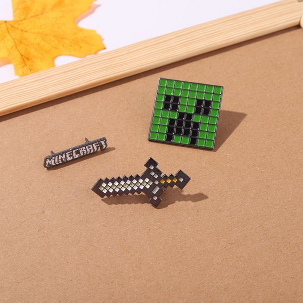 Huy hiệu pin cài áo Minecraft Creeper & Kiếm – nShop - Game & Hobby