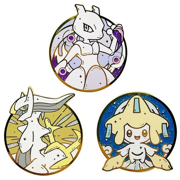 Huy hiệu Pokemon pin tròn viền vàng Meotwo Arceus Jirachi – nShop ...