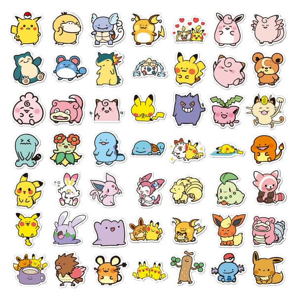 Hình dán Sticker tổng hợp Pokemon Chibi A 50 cái ngẫu nhiên – nShop ...