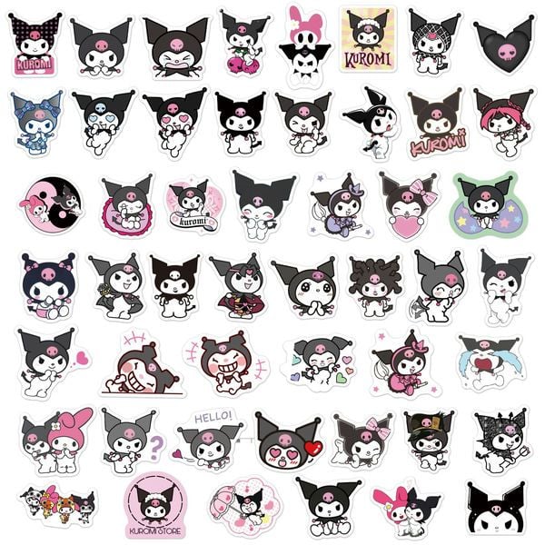 Hình dán sticker Sanrio Kuromi tổng hợp 50 cái trang trí đồ – nShop ...