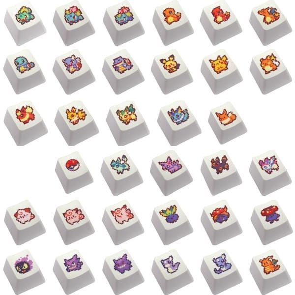 Set 34 nút Keycap Pokemon Pixel Retro Art cho bàn phím cơ – nShop ...