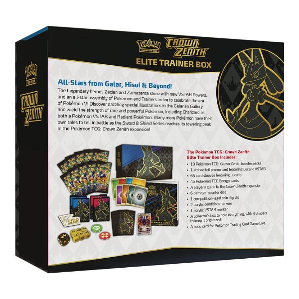 Thẻ bài Pokemon TCG Crown Zenith Elite Trainer Box – nShop - Game & Hobby