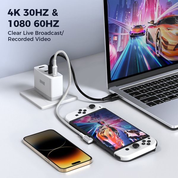 Sạc 65W Kiêm Capture Card Xuất Hình cho Switch IINE L948 – nShop - Game & Hobby