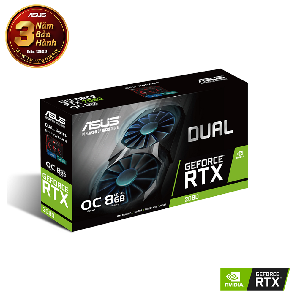 Card màn hình ASUS Dual GeForce® RTX 2080 OC edition 8GB GDDR6