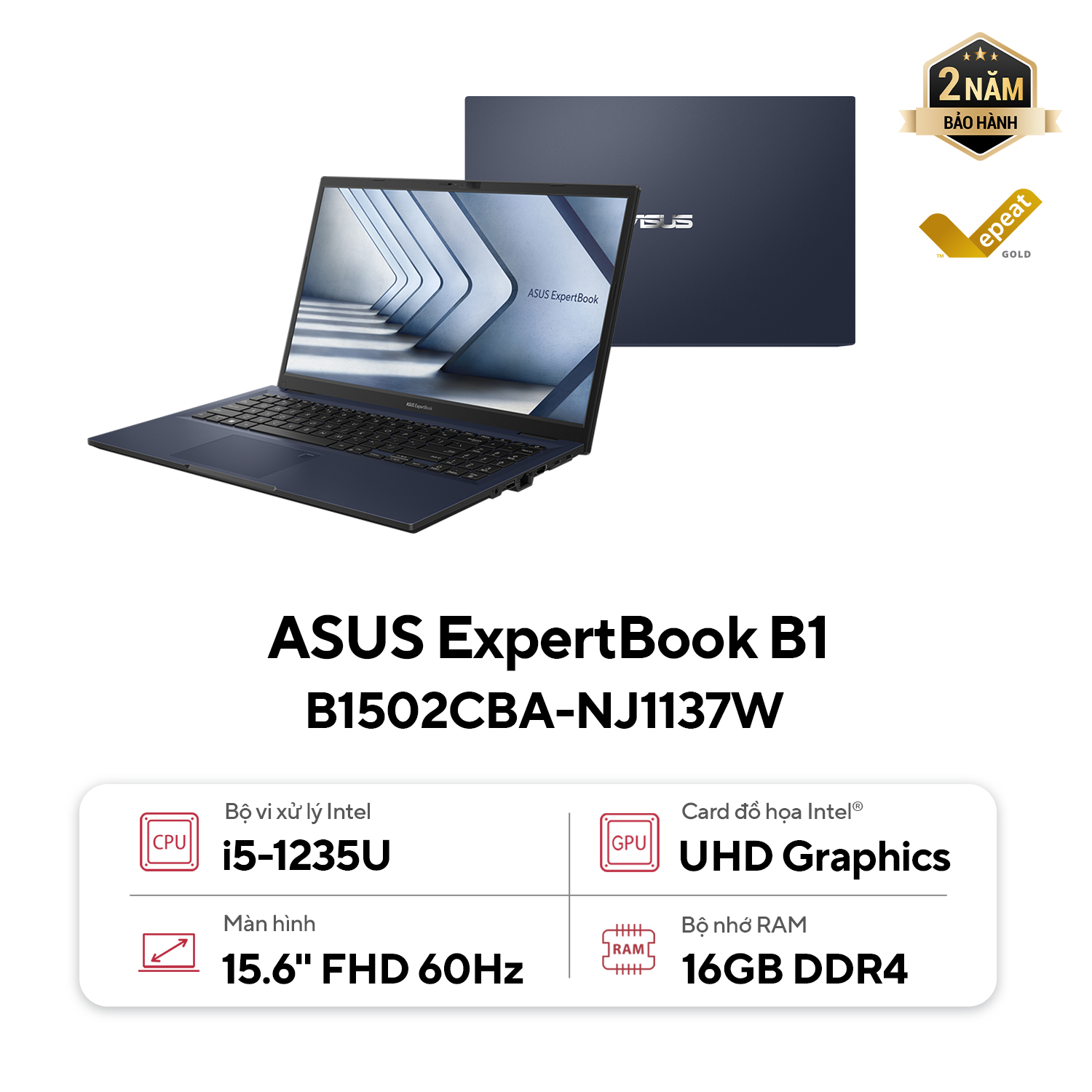 Laptop ASUS ExpertBook B1 B1502CBA-NJ1137W-16GB RAM