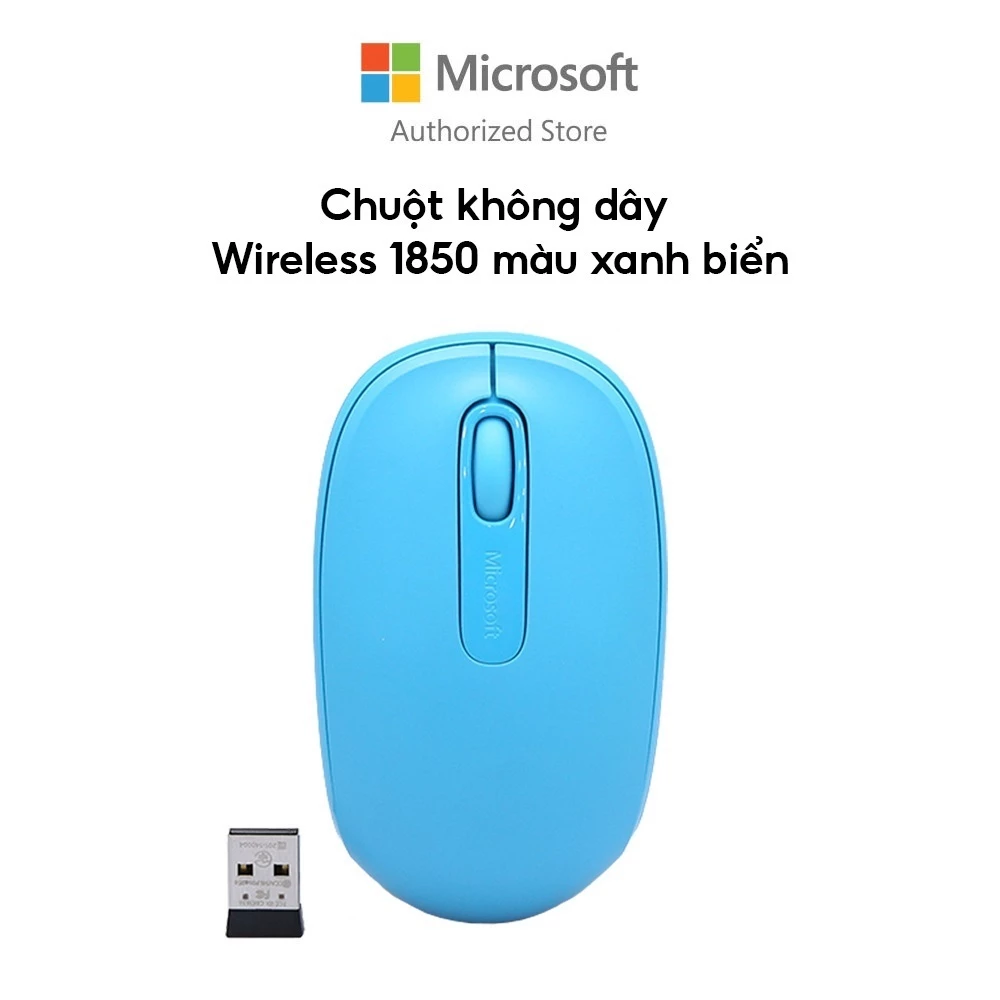 Chuột không dây Microsoft 1850 Xanh biển