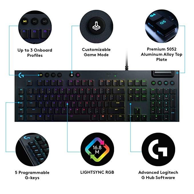 Bàn phím cơ Logitech G813 LIGHTSYNC RGB