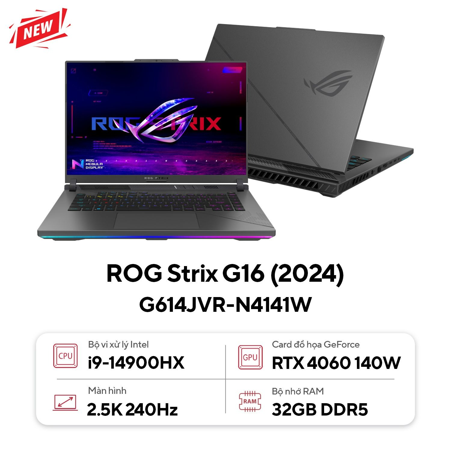 Laptop ASUS ROG Strix G16 G614JVR-N4141W