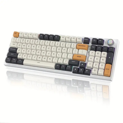 Bàn phím cơ ASESTEK AK98, LED Rainbow, Hotswap 3 chân, Có núm xoay, Fu ...