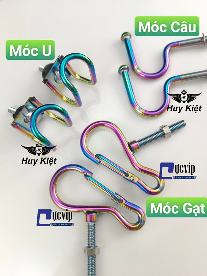 Combo 10 Móc Treo Đồ Inox, Tittan 7 Màu, Kiểu Móc U, Móc Gạt, Móc Câu ...