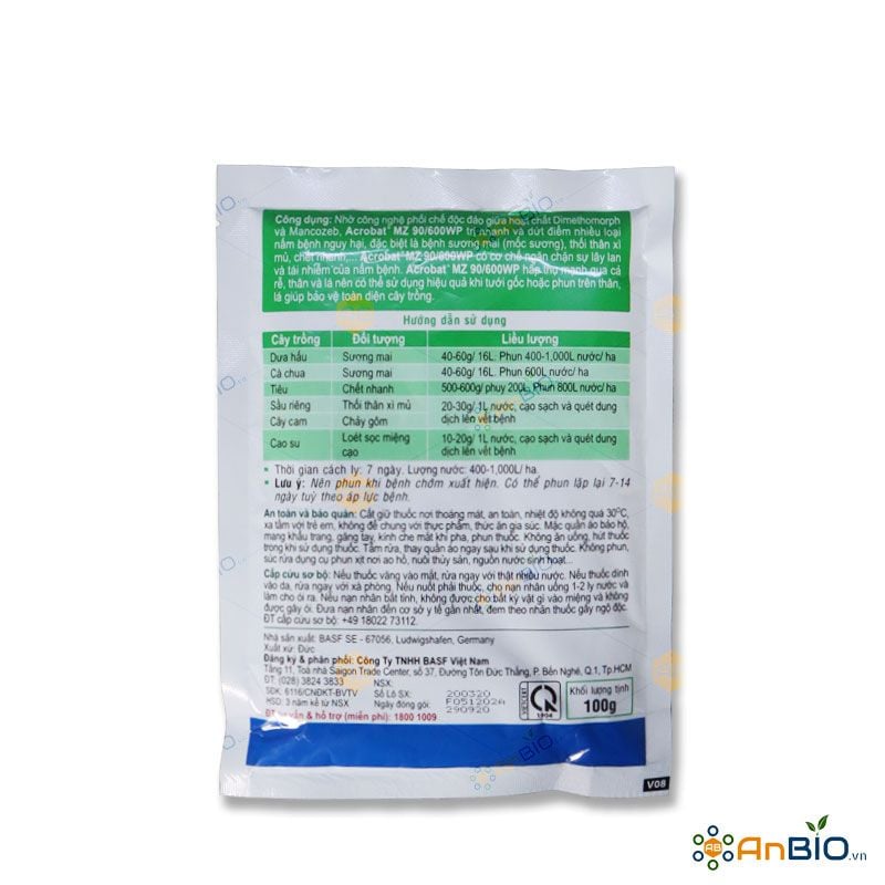 ACROBAT MZ 90/600WP | Đặc trị sương mai, nứt thân xì mủ, chết nhanh ...