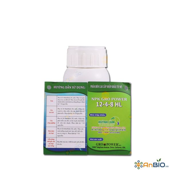 NPK GRO POWER 12-4-8 HL – AnBIO.vn | Agriculture Natural Biotechnology