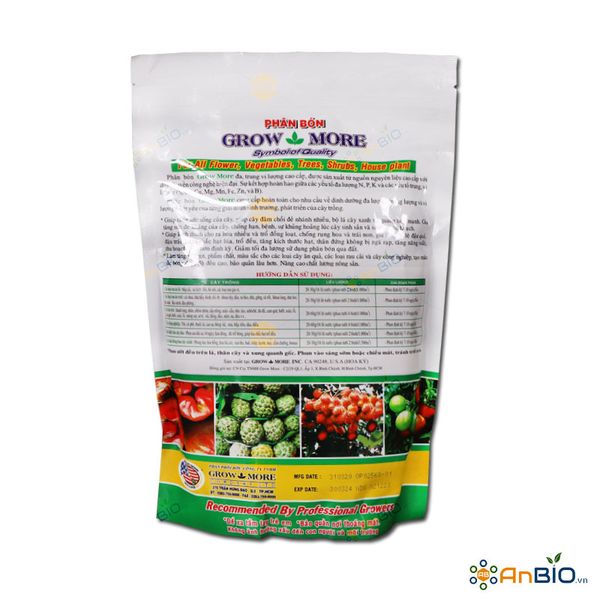 GROW MORE 30-10-10 + TE | ĐẺ NHÁNH KHOẺ - RA LÁ TỐT – AnBIO.vn ...