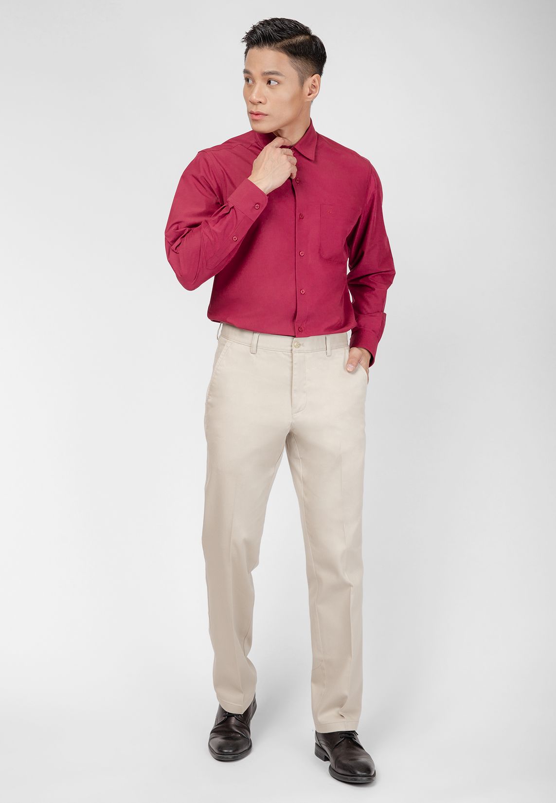 ÁO SƠ MI DÀI TAY S1917-03-5 ĐỎ – Vigaco