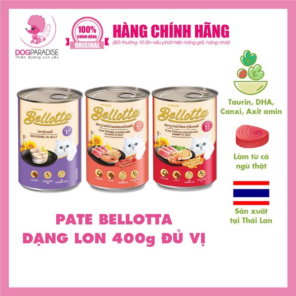 Pate lon cho mèo Bellotta 400gr - Jelly