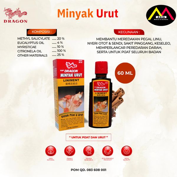 Dầu nóng Dragon Minyak Urut xoa bóp giảm đau nhức cơ lưng bong gân tuầ ...