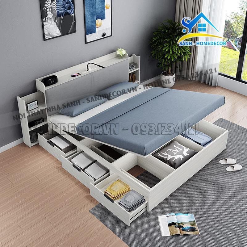 Giường Ngủ Bọc Nệm Đầu Giường Cao Cấp - Sg130 – Sành decor