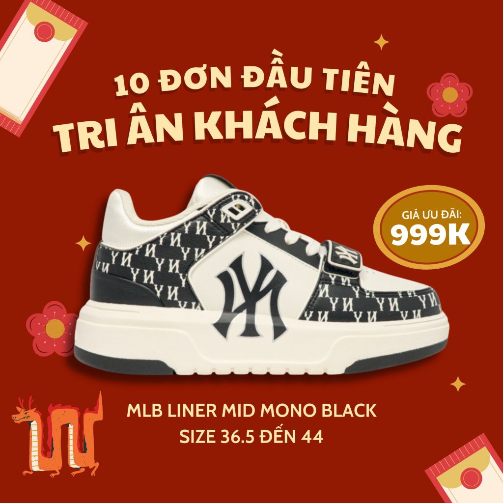 MLB Liner Mid Classic "Monogram" Đen - 3ASXLM13N-50BKS - Chính Hãng ...