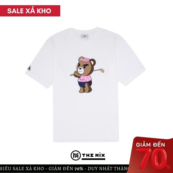 Áo Thun MLB LA Monogram Gấu Đánh Golf Hồng Màu Trắng - 3ATSE0333-07WHS ...