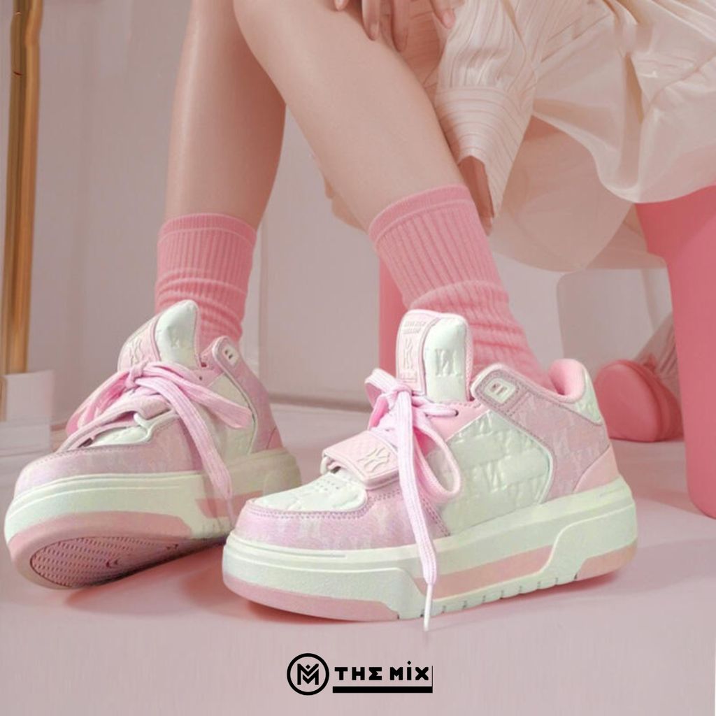 MLB Chunky Liner Mid Classic Monogram Hồng-3ASXCMM4N-50PKS -Chính Hãng ...