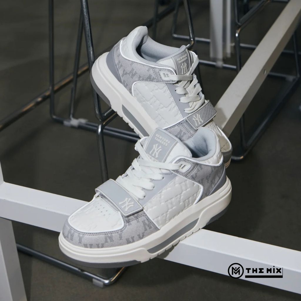 MLB Chunky Liner Mid Classic Monogram Xám_3ASXCMM4N-50GRS_Chính Hãng ...