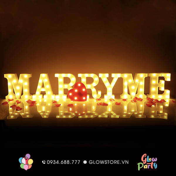 Combo chữ đèn LED - Marry Me – Glowstore