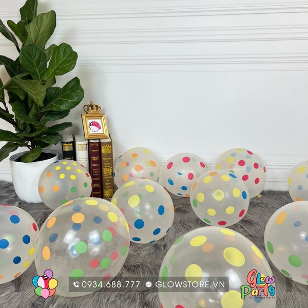 Bóng trong suốt - chấm bi nhiều màu – Glowstore