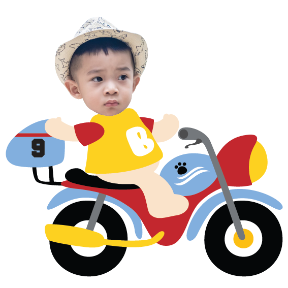 Chibi Racing Boy Lái xe máy - mẫu 1 – Glowstore